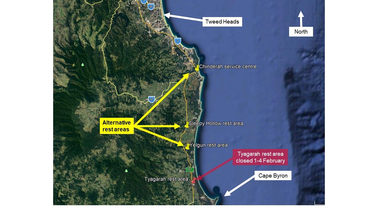 Temporary closure of Pacific Highway rest area