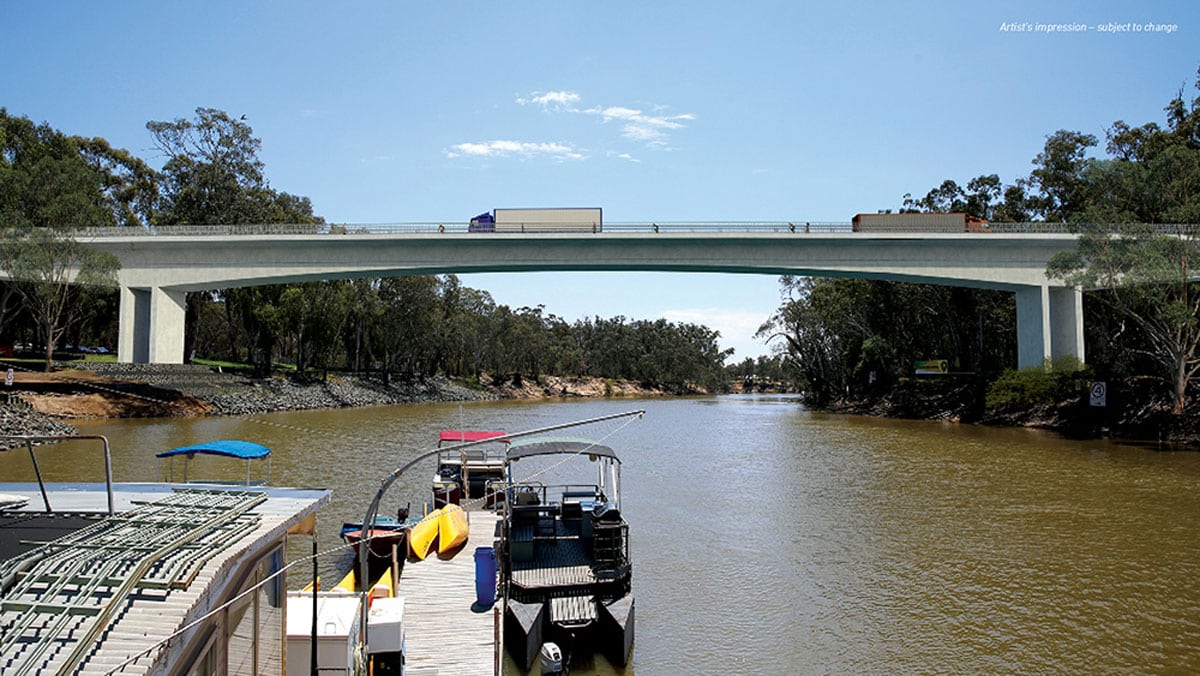 Work on $323.7 million border bridge closes Moama road