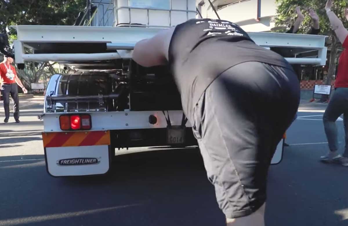Watch the world record truck push attempt in Brisbane