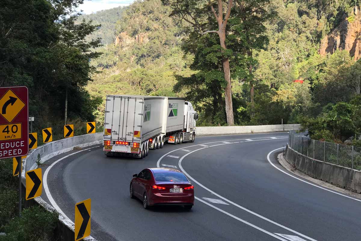 All clear for truckies on Cunningham's Gap during busy freight period