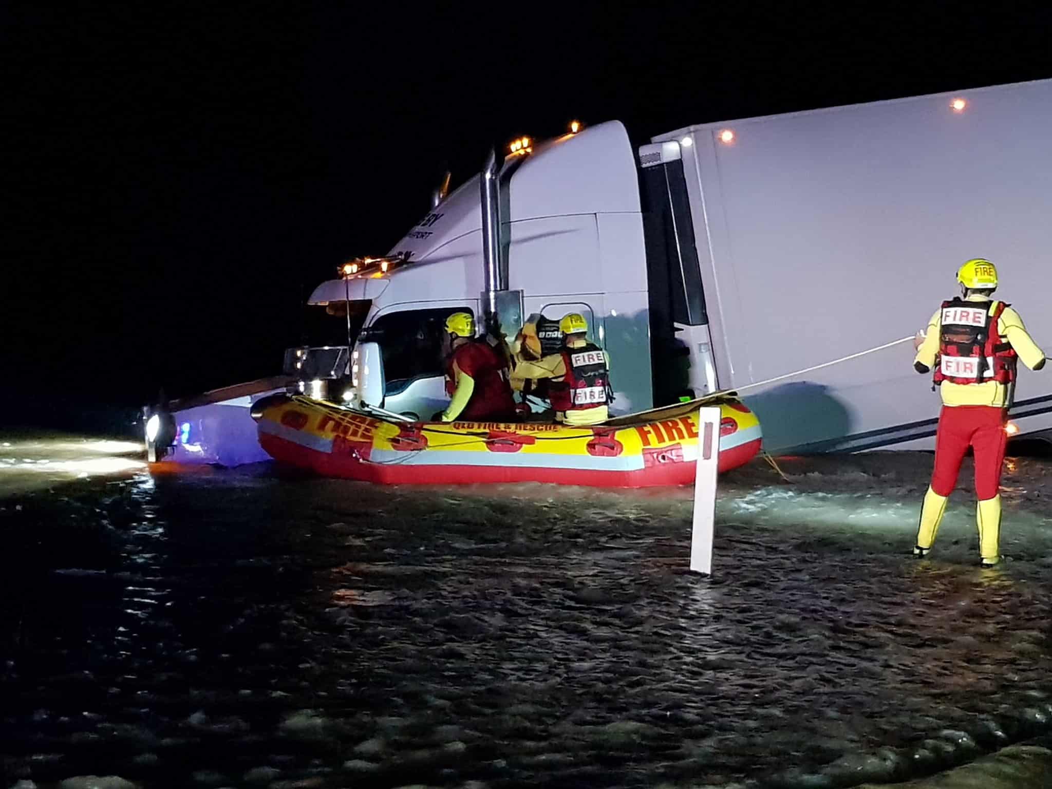 Truckie rescued from floodwaters in Goondiwindi