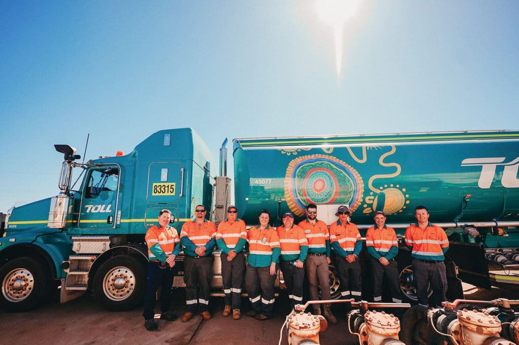 Indigenous art adorns Toll quad fuel tankers