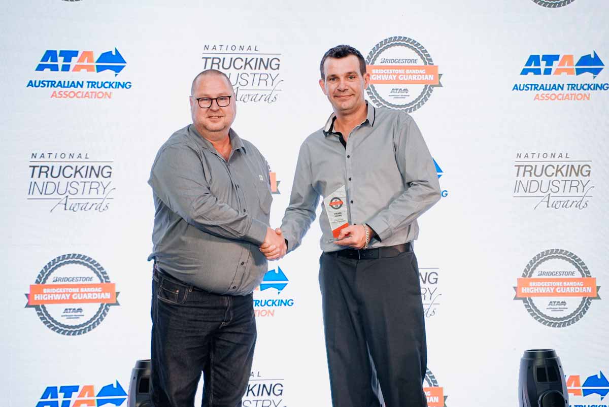 Hero truckie honoured for saving fellow truckie’s life