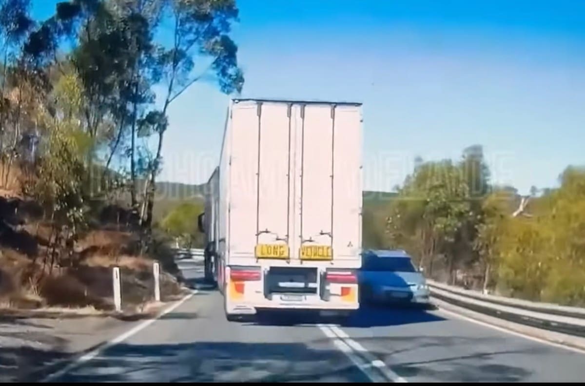 Shocking dashcam footage emerges of B-double narrowly avoiding oncoming ...