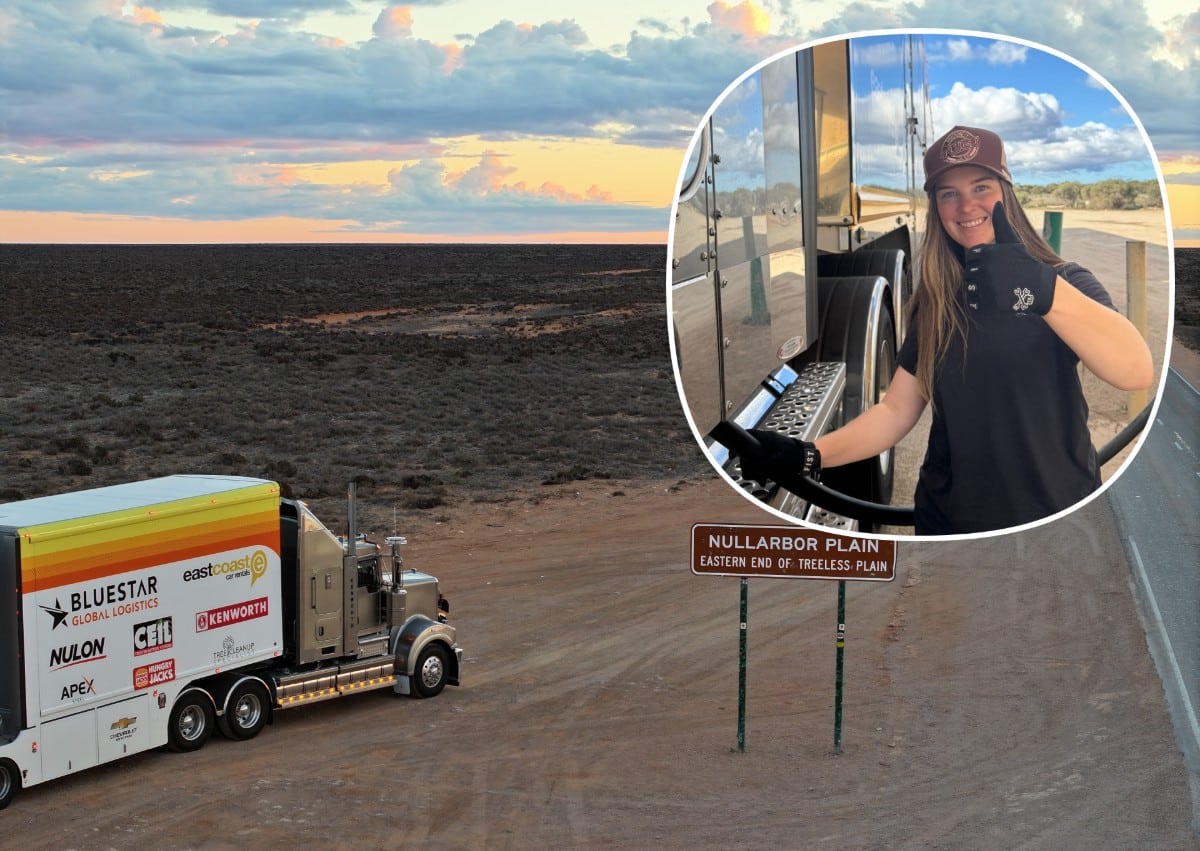 CJ's adventure of a lifetime, steering the Team 18 Supercars transporter