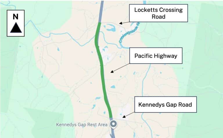 Changed overnight traffic conditions on section of Pacific Highway
