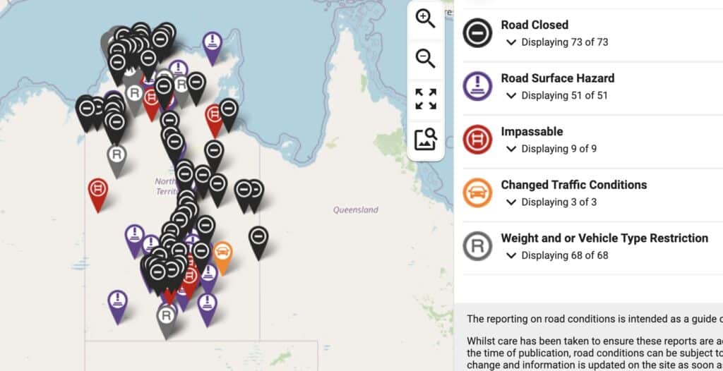 Flooding and heavy rain closes outback roads and highways